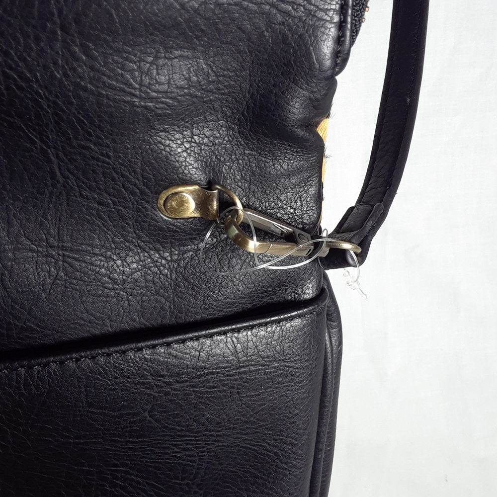 Sasha & Sofi Black And Leopard Print Crossbody Bag - Gem